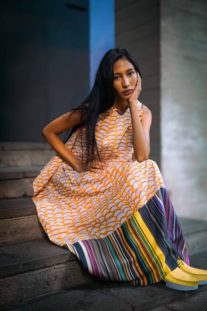 Vestido Racu maíz mostaza – CARMEN RION