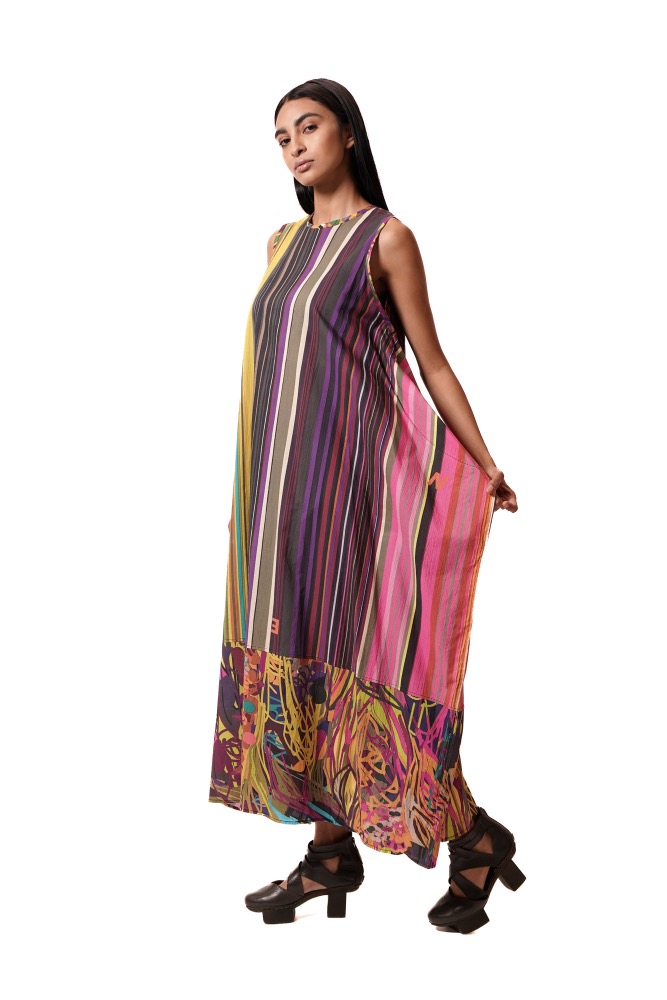 Vestido Racu rayado con Milpa – CARMEN RION